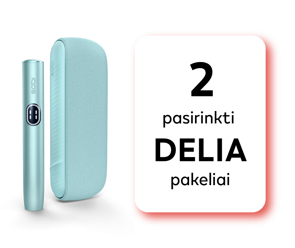 IQOS ILUMA i kaitinamasis įrenginys ir 2 DELIA pakeliai | IQOS Lietuva